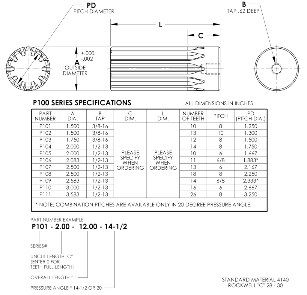 P100 Series - Plain End - Lomar Machine & Tool